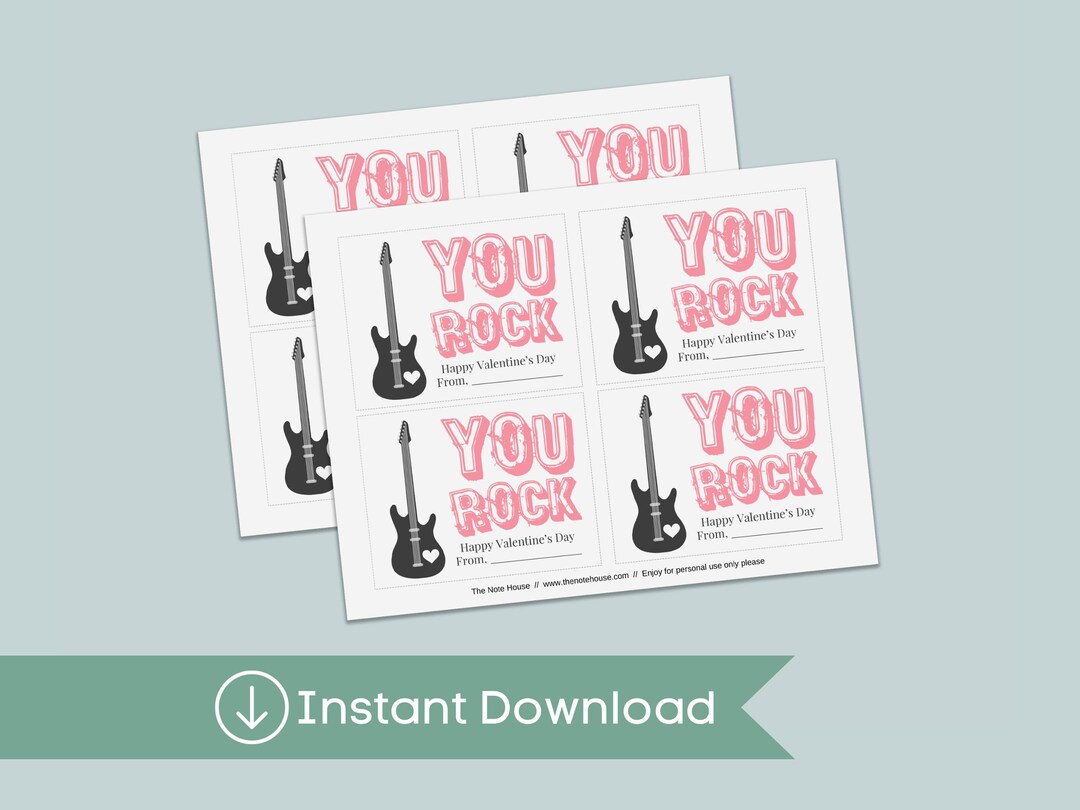 Printable Valentine's Day Cards for Kids | Instant Download | Electric ...