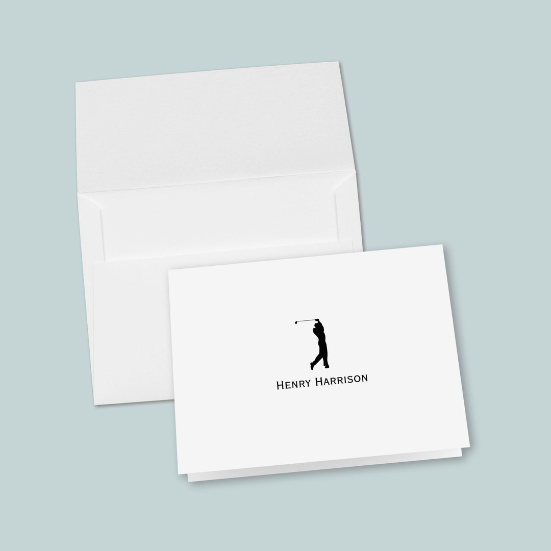 Personalized Golf Note Card | Folded Golf Stationery | Custom ...