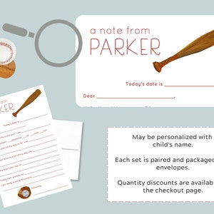 Personalized Fill in the Blank Notes for Kids | Baseball Fill in the ...