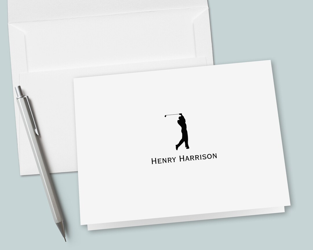 Personalized Golf Note Card Folded Golf Stationery Custom - Etsy