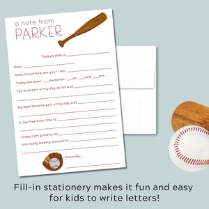 Personalized Fill in the Blank Notes for Kids | Baseball Fill in the ...