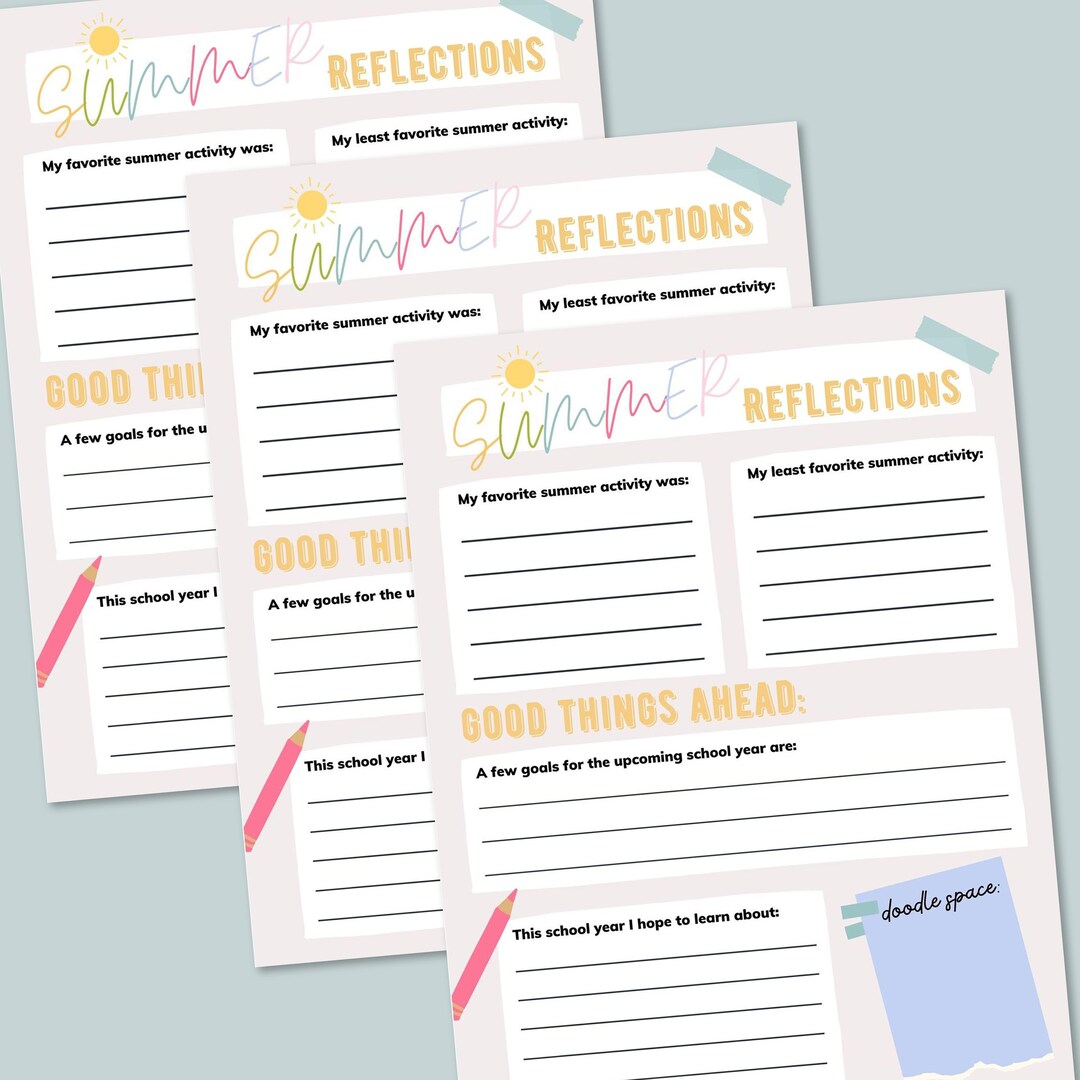Printable Summer Reflections Back to School Print From - Etsy