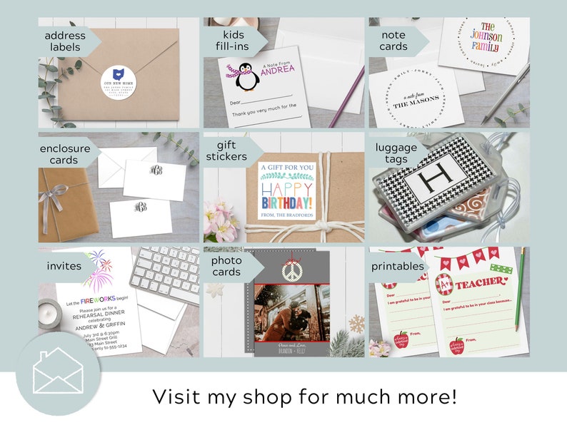 Personalized Calling Card Monogram Gift Enclosure Notes With - Etsy