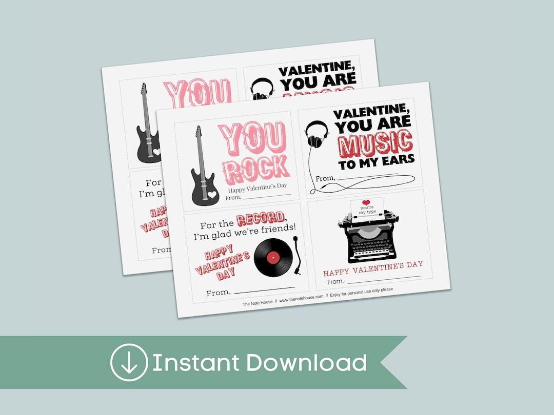 Printable Valentine's Day Cards for Kids | Instant Download | Retro ...