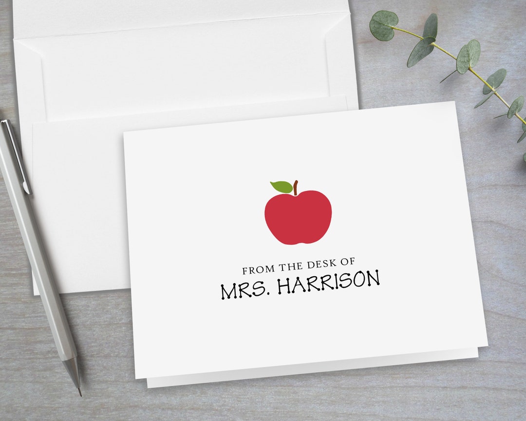 Personalized Teacher Appreciation Gift Red Apple Notes - Etsy