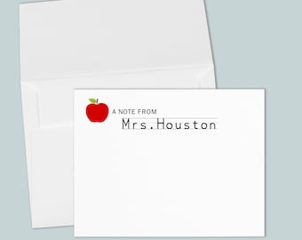 Apple Basket Note Cards Personalized Gift for Teachers Back to School ...