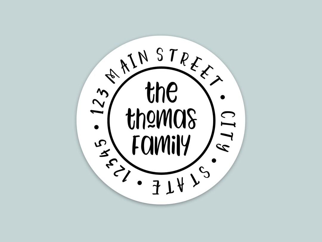 Personalized Round Return Address Label | Whimsical Family Round ...