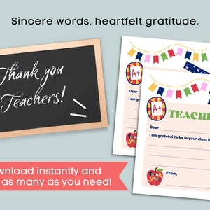 Printable Teacher Appreciation Letter | End of Year Teacher Gift ...