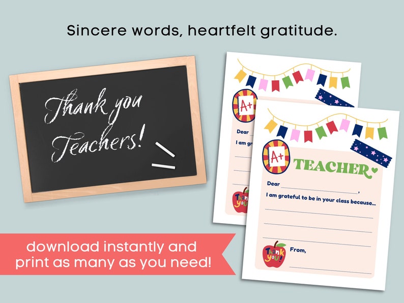 Printable Teacher Appreciation Letter End of Year Teacher - Etsy