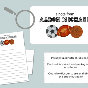 Personalized Lined Letter Writing Paper for Kids | Sports Stationery ...