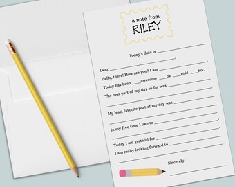 Kids Letter Writing Set Personalized Stationary Paper for - Etsy