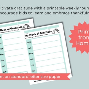 Printable Weekly Gratitude Journal for Kids | Kids Printable Gratitude ...
