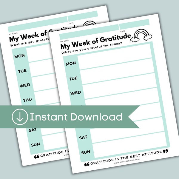 Gratitude Chart - Etsy