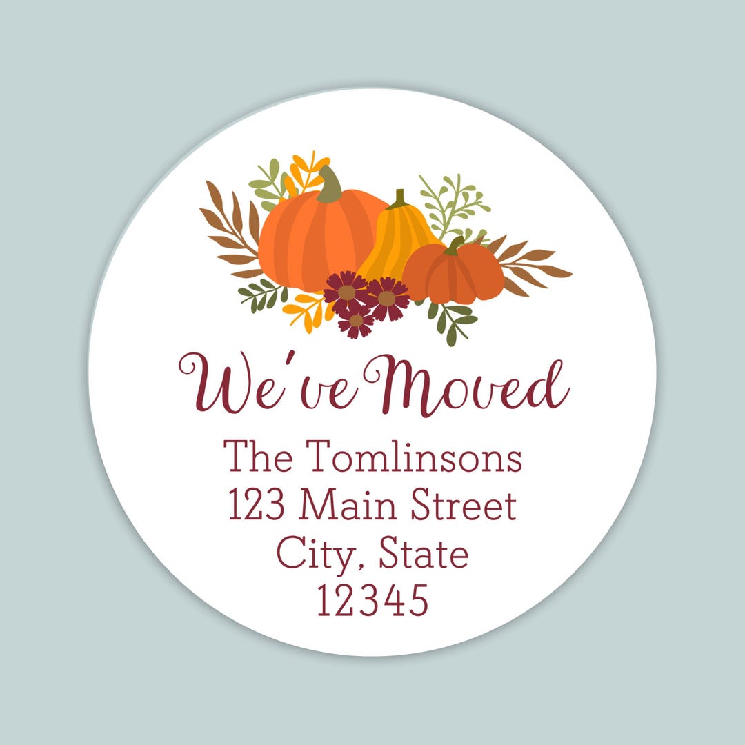 Harvest Pumpkins | Custom Change of Address Labels | Fall Theme ...