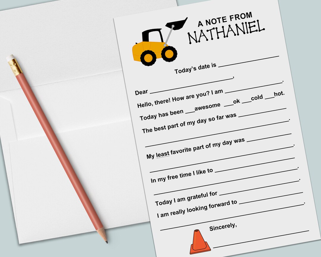 Personalized Fill in the Blank Notes for Kids Kids - Etsy
