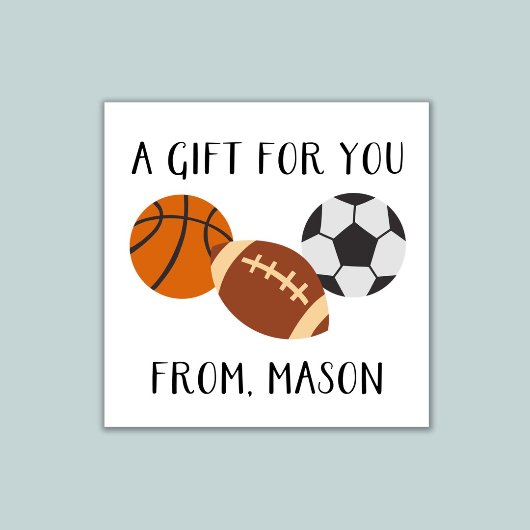 Personalized Sports Gift Stickers: Custom Birthday Labels - Etsy