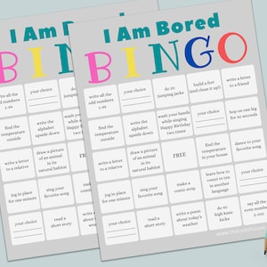 Print From Home Bingo for Kids | INSTANT DOWNLOAD | I'm Bored Bingo for ...