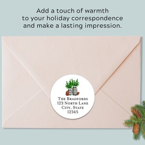 Personalized Holiday Return Address Sticker Buffalo Plaid Mason Jars ...