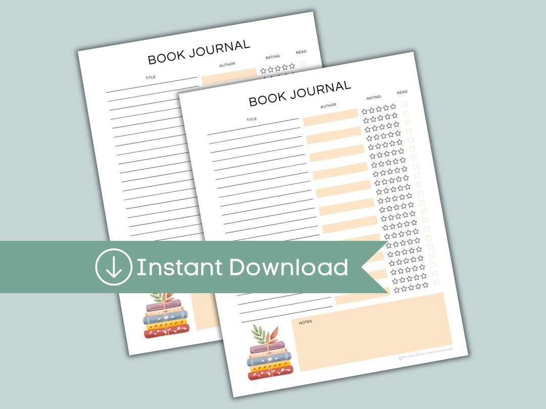 Printable Book Tracker | Reading Log Journal | Print From Home ...