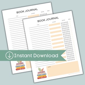 Printable Book Tracker | Reading Log Journal | Print From Home ...