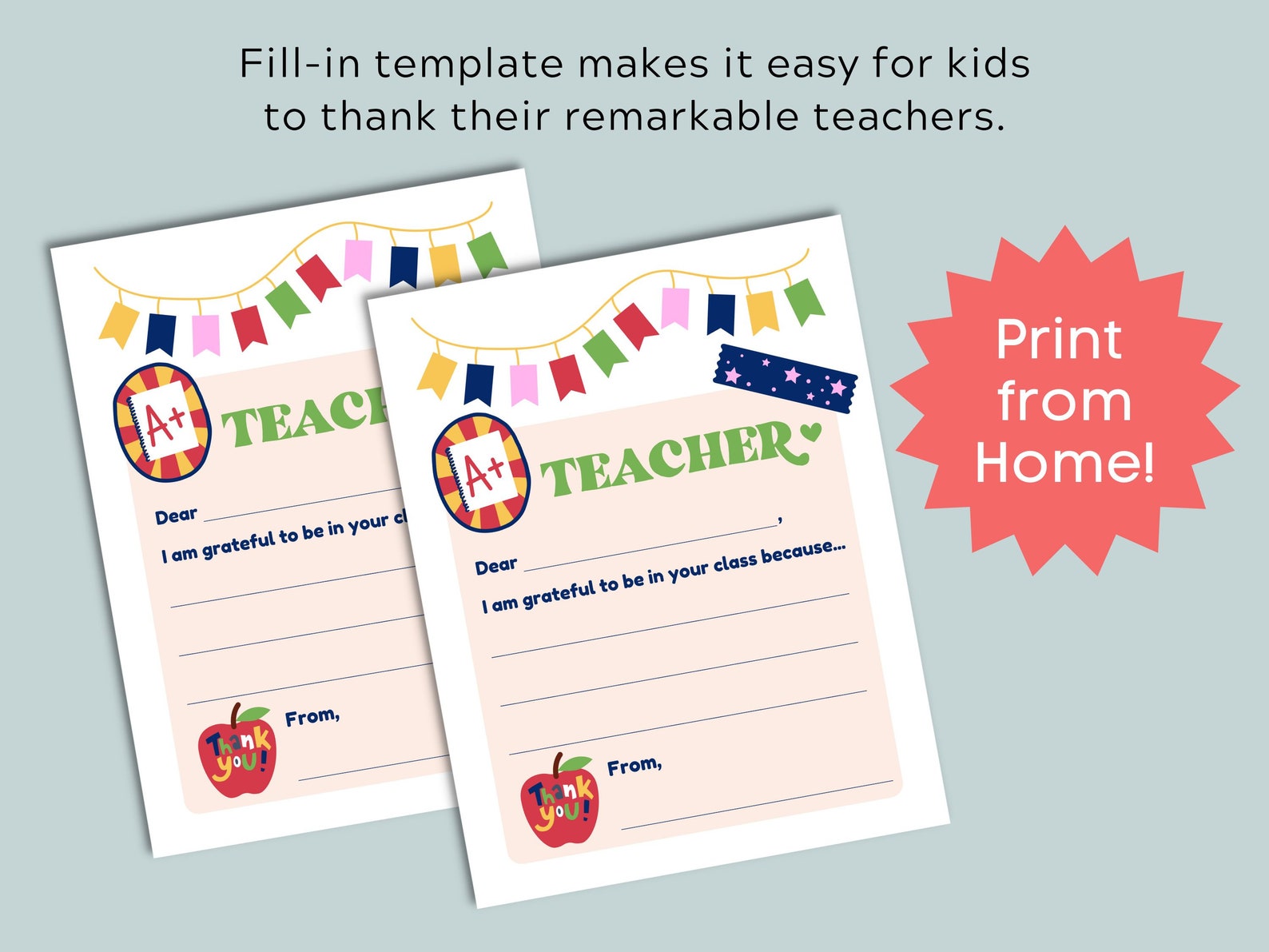 Printable Teacher Appreciation Letter End of Year Teacher - Etsy