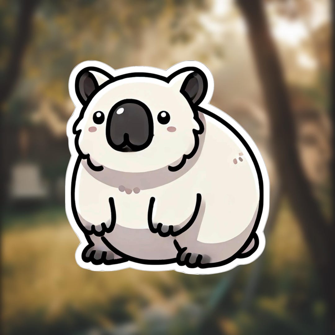 Wombat Stickers - Cute Animal Design, Decorative Sticker Set, Laptop ...