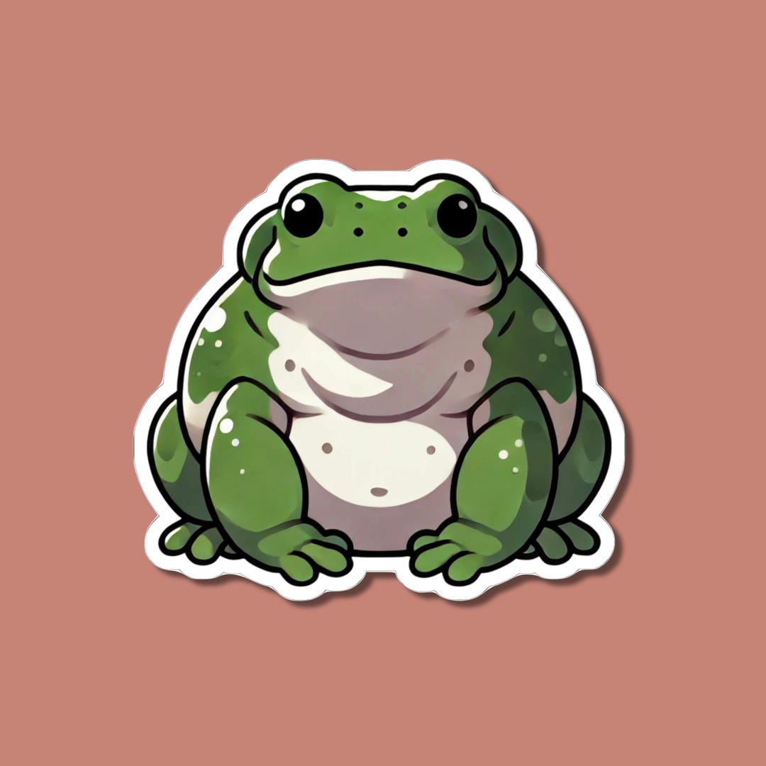 Goliath Frog Sticker, Giant Amphibian Decal, Rainforest Creature Vinyl ...