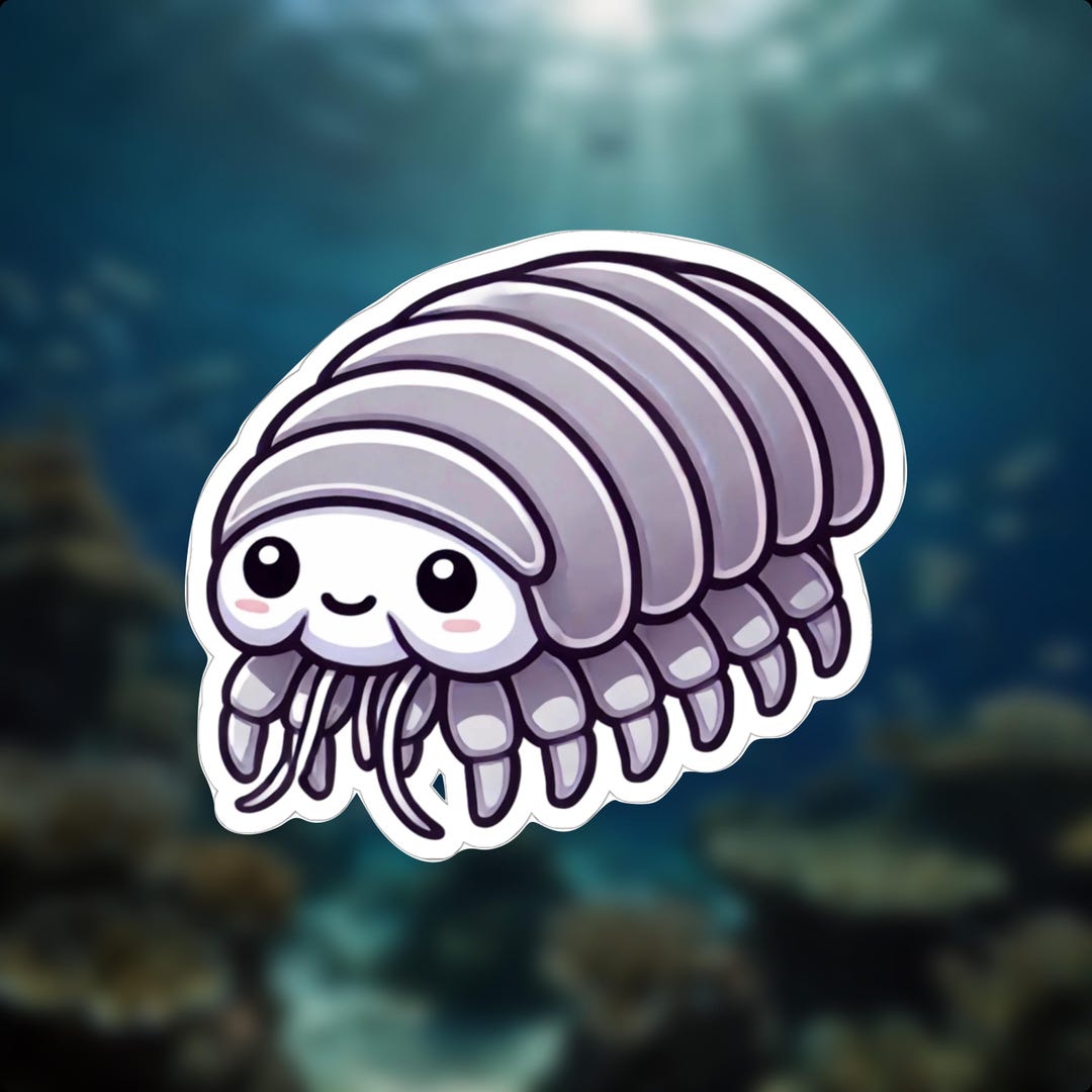 Giant Isopod Sticker, Deep Sea Creature Decal, Marine Life Vinyl ...