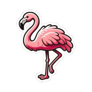 Flamingo Sticker, Tropical Bird Decal, Pink Wading Bird Vinyl, Coastal ...