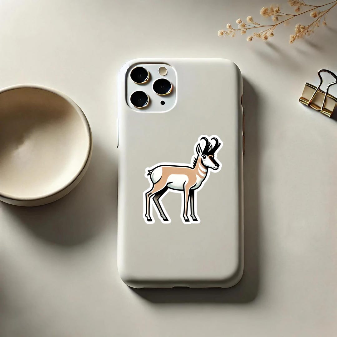 Pronghorn Stickers - Wildlife Animal Nature Decals, Water Bottle Laptop ...