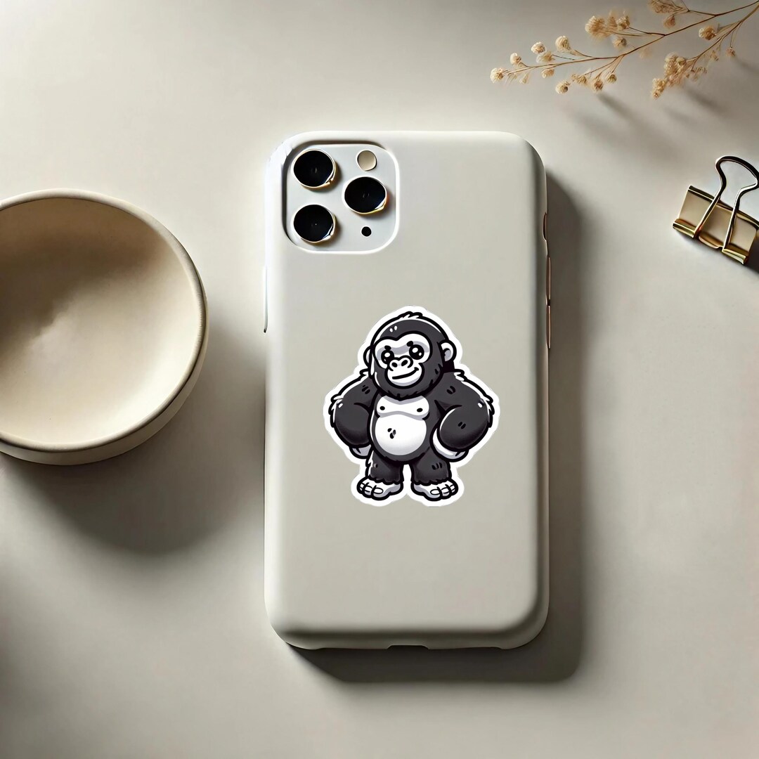 Gorilla Stickers, Cute Animal Decals, Ape Vinyl Sticker, Jungle ...