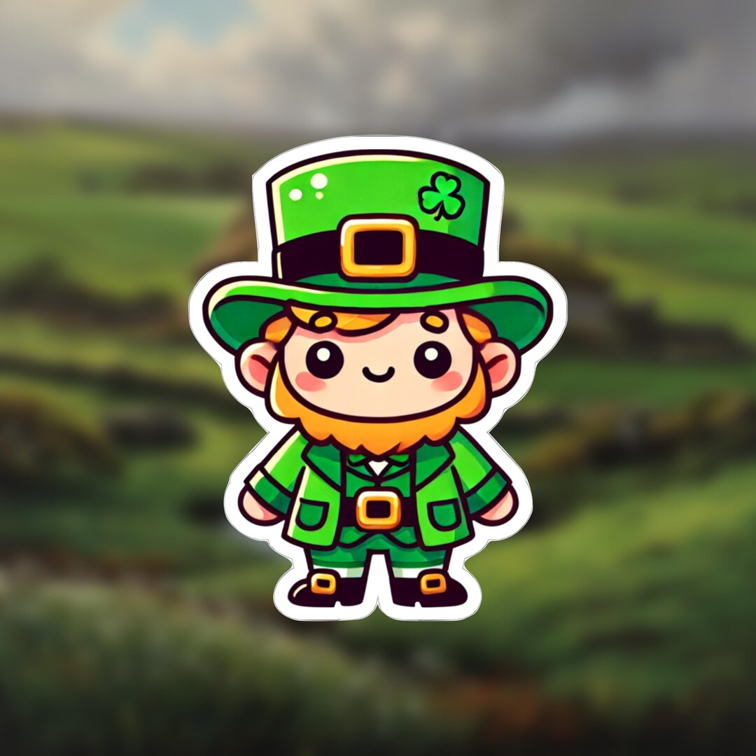 Leprechaun Stickers - Lucky Charm Decals, Shamrock Sticker Set for St ...