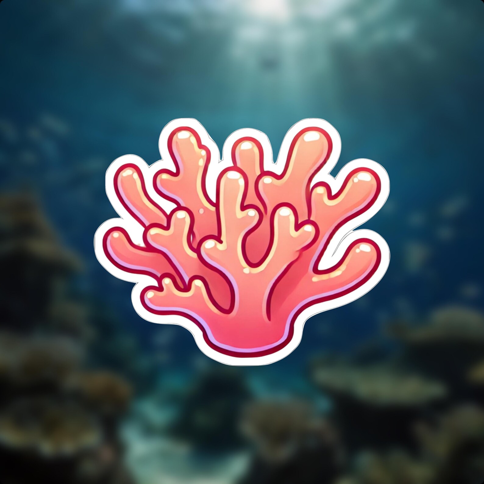Pink Coral Stickers, Decorative Label Decals, Scrapbooking Supplies ...