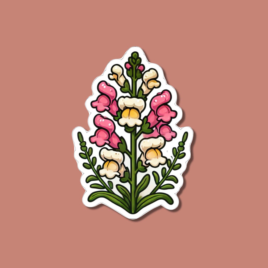 Snapdragon Sticker, Colorful Bloom Decal, Garden Flower Vinyl ...