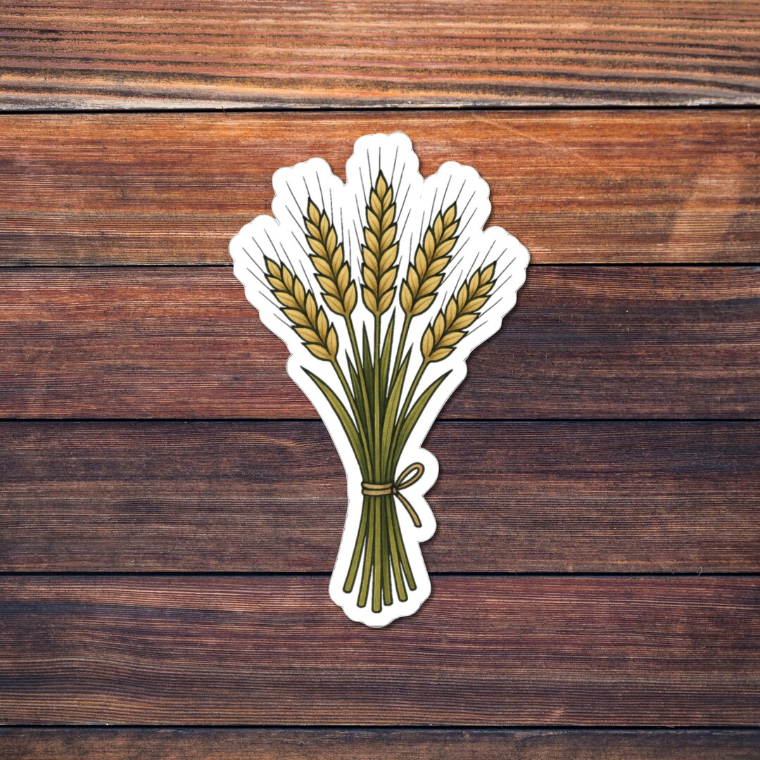 Wheat Bundle Sticker, Semi-realistic Fall Harvest Vinyl Decal ...