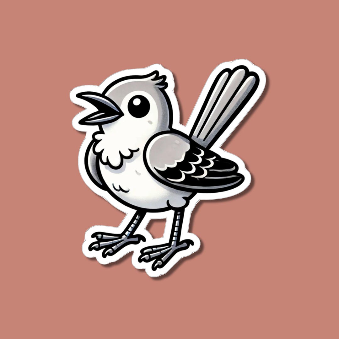 Mockingbird Sticker, Songbird Decal, Melodic Bird Vinyl, Backyard ...