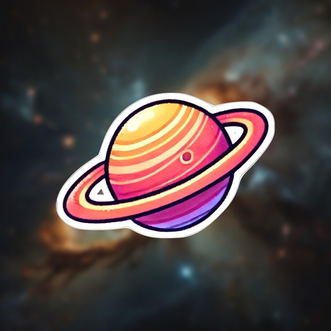 Saturn Stickers, Space Planet Decals, Galaxy Laptop Sticker, Astronomy ...