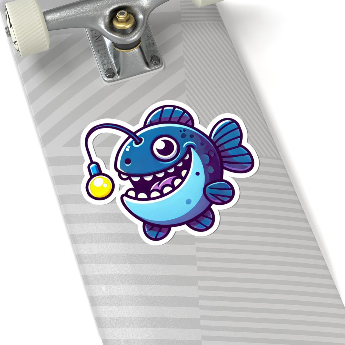 Anglerfish Sticker, Deep Sea Creature Decal, Bioluminescent Vinyl ...