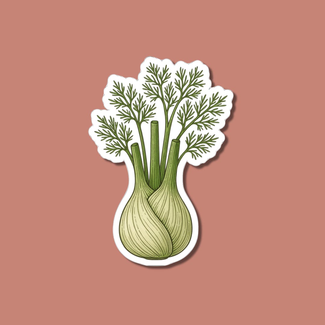 Fennel Sticker, Culinary Herb Decal, Aromatic Garden Plant Vinyl ...