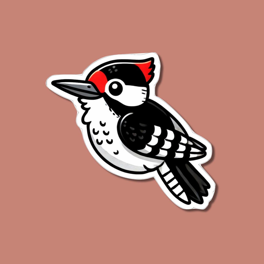 Woodpecker Sticker, Tree Climber Bird Decal, Forest Wildlife Vinyl ...
