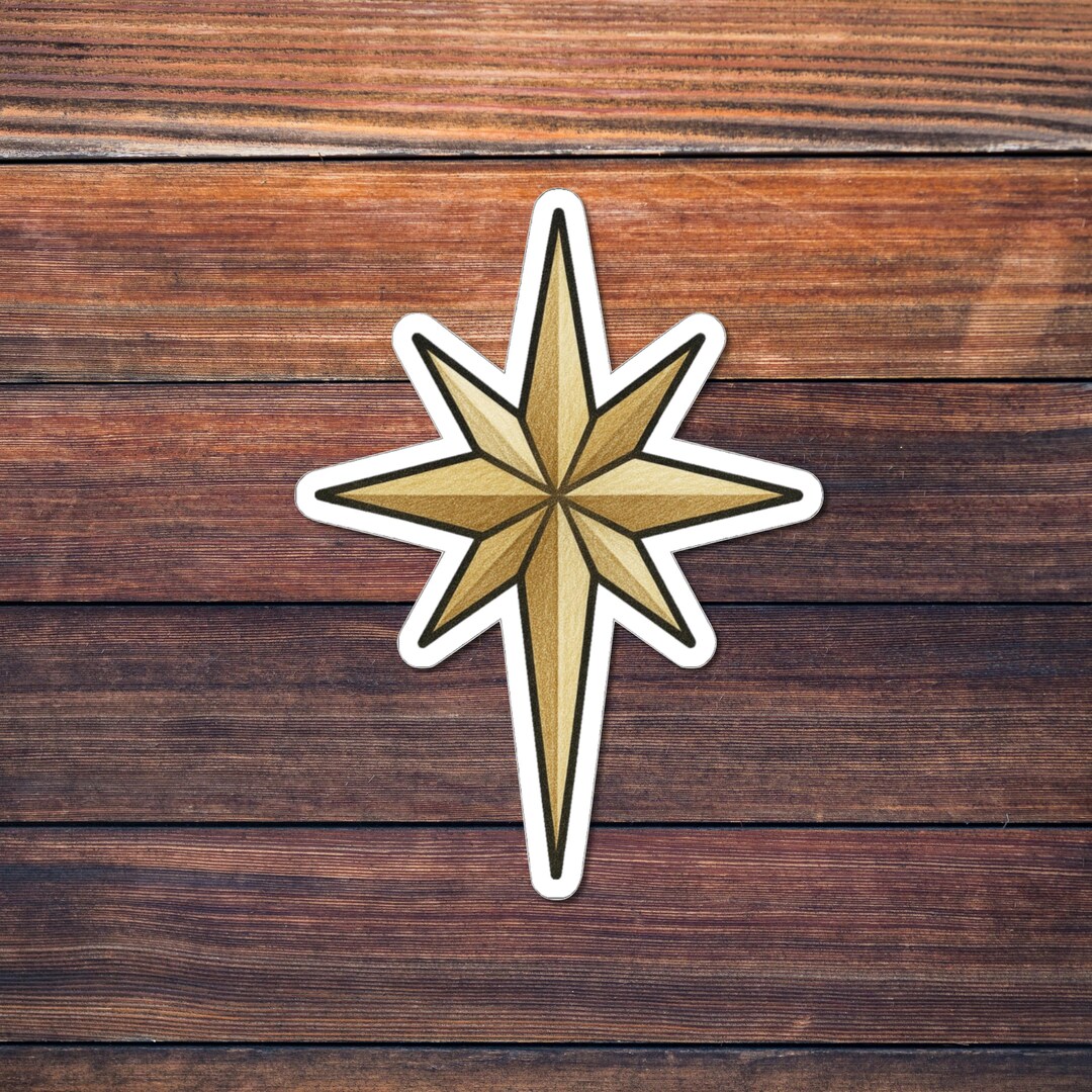 Star of Bethlehem Sticker, Christmas Star Vinyl Decal, Holiday Nativity ...