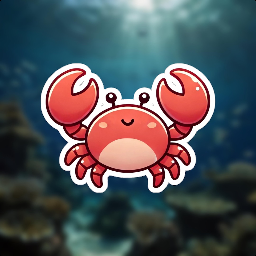 Red Crab Stickers, Marine Life Decals, Ocean Themed Scrapbooking ...