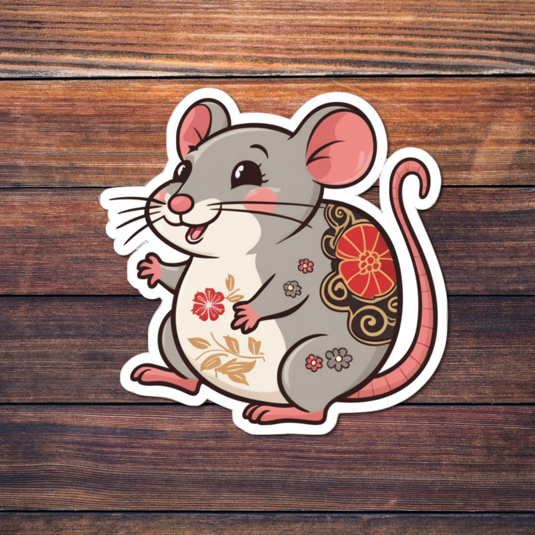 Zodiac Rat Kiss-cut Stickers, Chinese Lunar New Year Decor, Astrology ...
