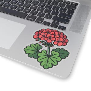Geranium Sticker, Bright Garden Flower Decal, Potted Plant Vinyl ...