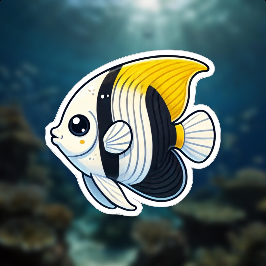 Angelfish Stickers, Underwater Aquarium Art Decals, Ocean Sea Life ...