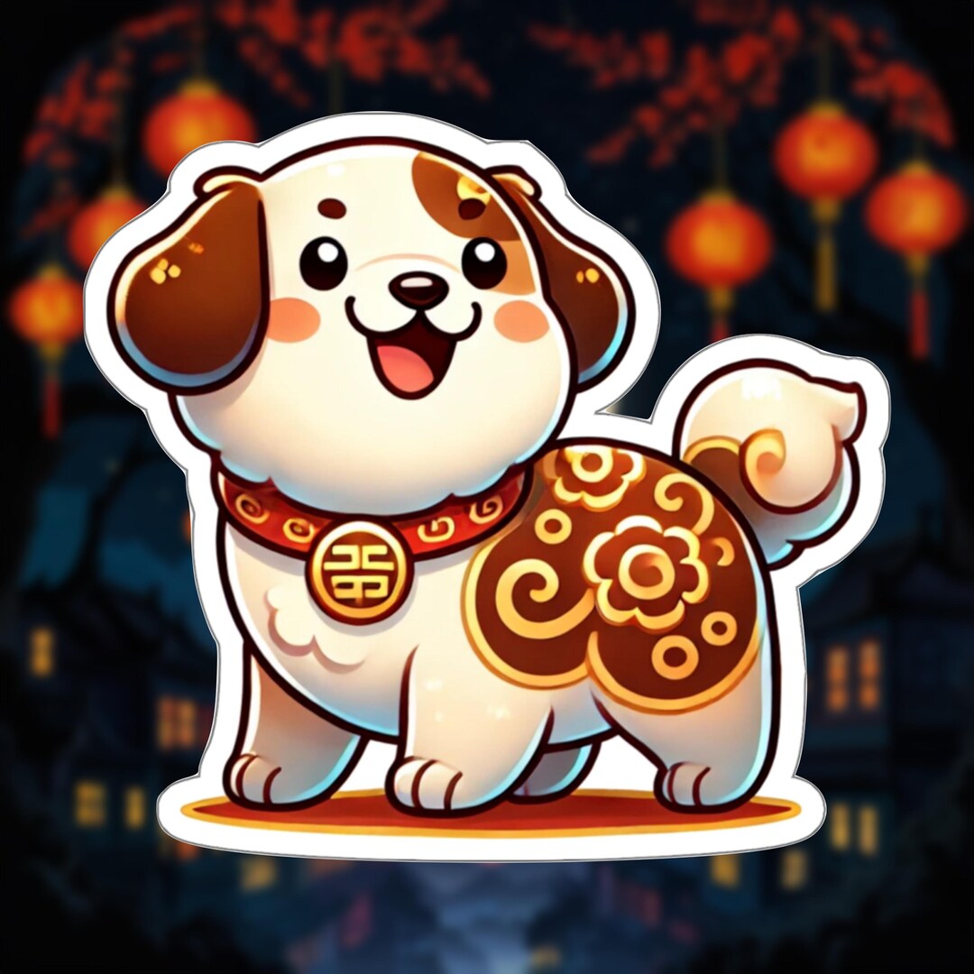 Lunar Zodiac Dog Stickers, Astrology Decals, Celestial Canine Labels ...