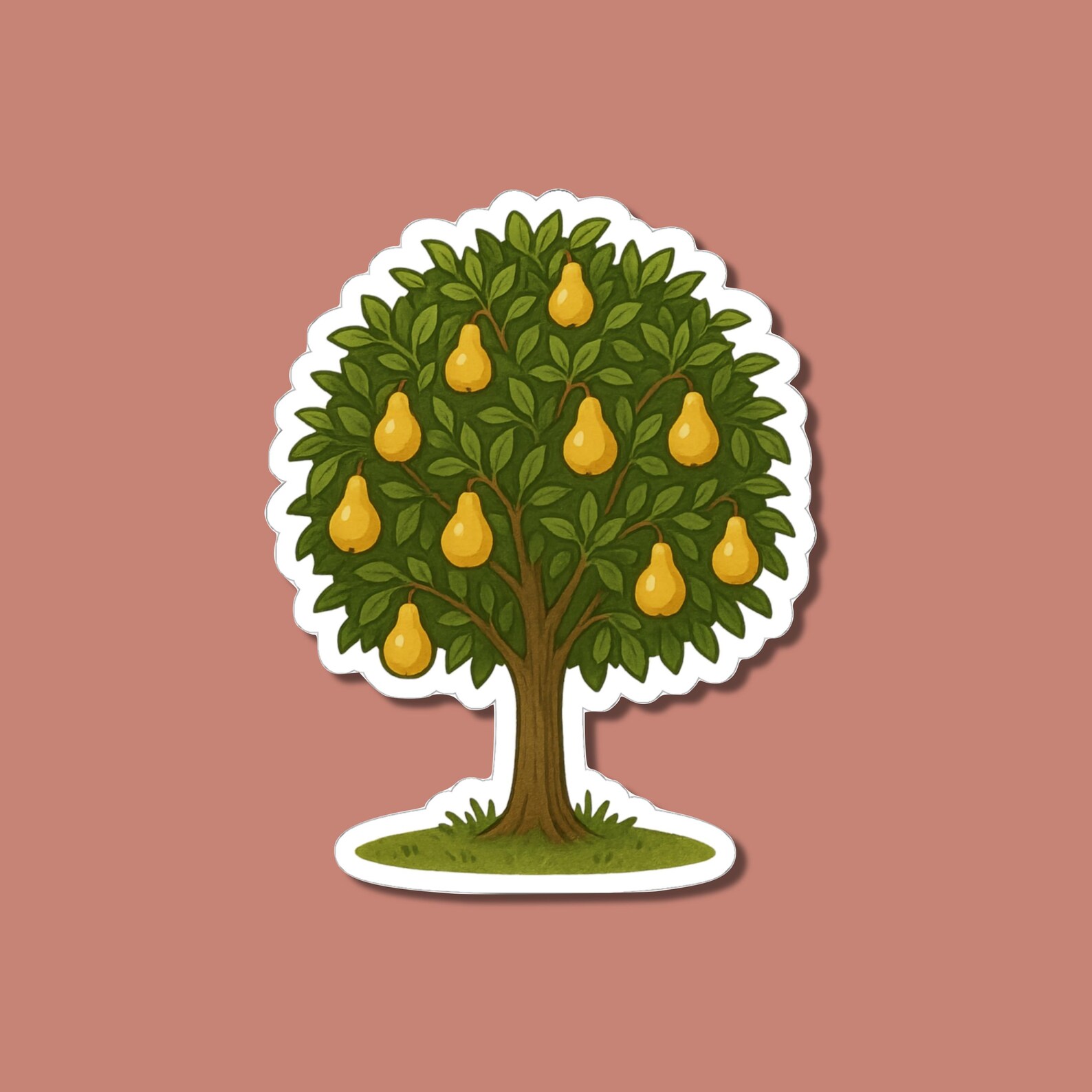 Pear Tree Sticker, Orchard Fruit Tree Decal, Botanical Nature Vinyl ...
