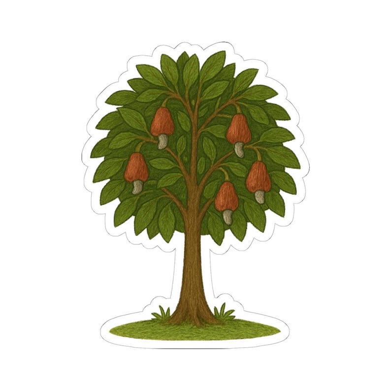 Cashew Tree Sticker, Tropical Nut Tree Decal, Botanical Nature Vinyl ...