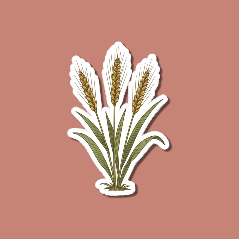 Rye Sticker, Grain Crop Plant Decal, Botanical Farm Vinyl, Agricultural ...