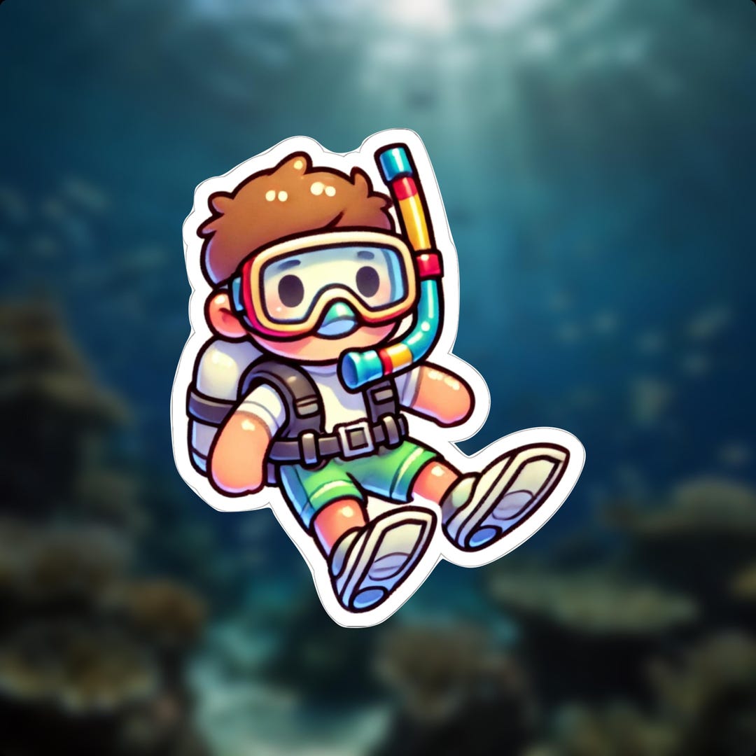 Diver Stickers, Scuba Diving Stickers, Ocean Theme Decals, Waterproof ...